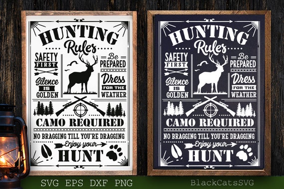 Hunting Rules Svg Hunting Poster Svg Hunting Vintage Poster - Etsy