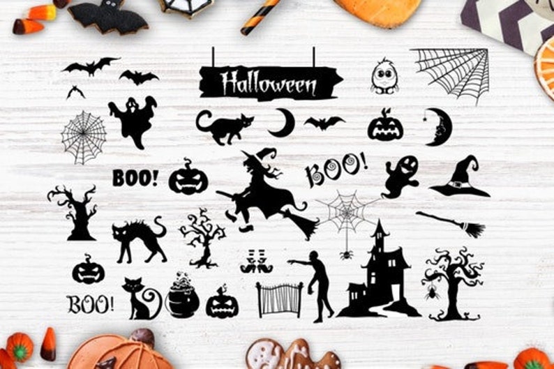 Halloween Bundle 40 SVG , Eps, Dxf, Png Vol 1 - Etsy