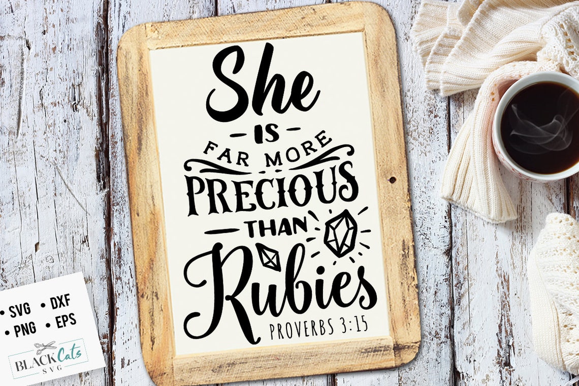 She is Far More Precious Than Rubies Svg Bible Svg Bible | Etsy