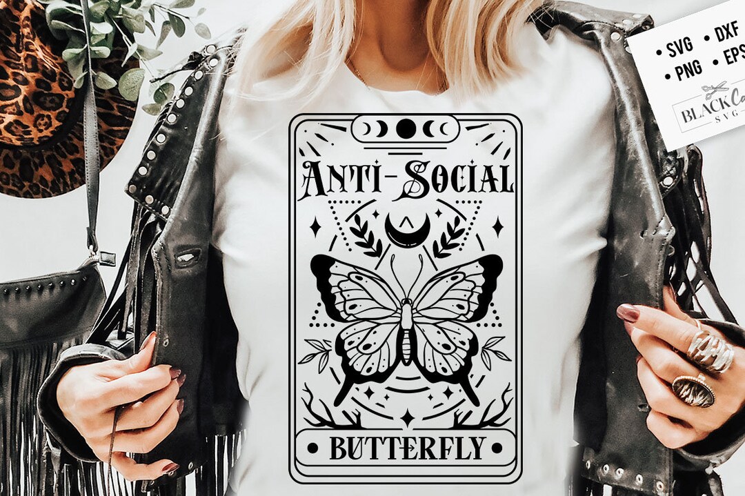 Anti-social Butterfly SVG, Antisocial SVG, Antisocial Butterfly Svg ...