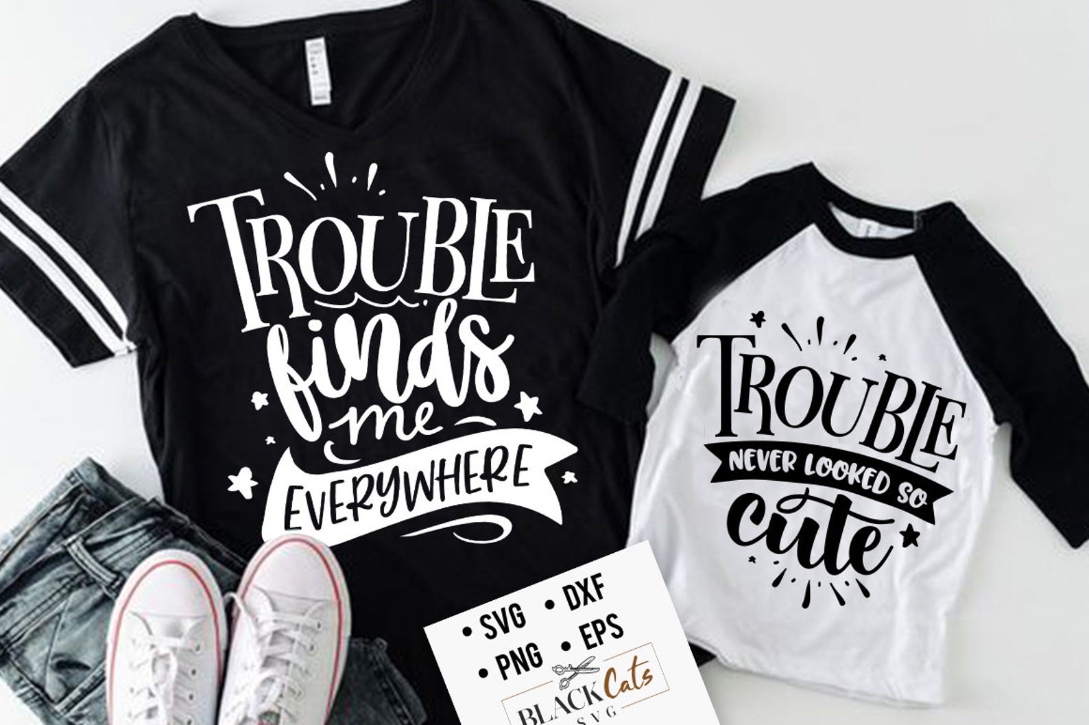 Trouble Finds Me Everywhere Svg Trouble Never Looked so Cute - Etsy