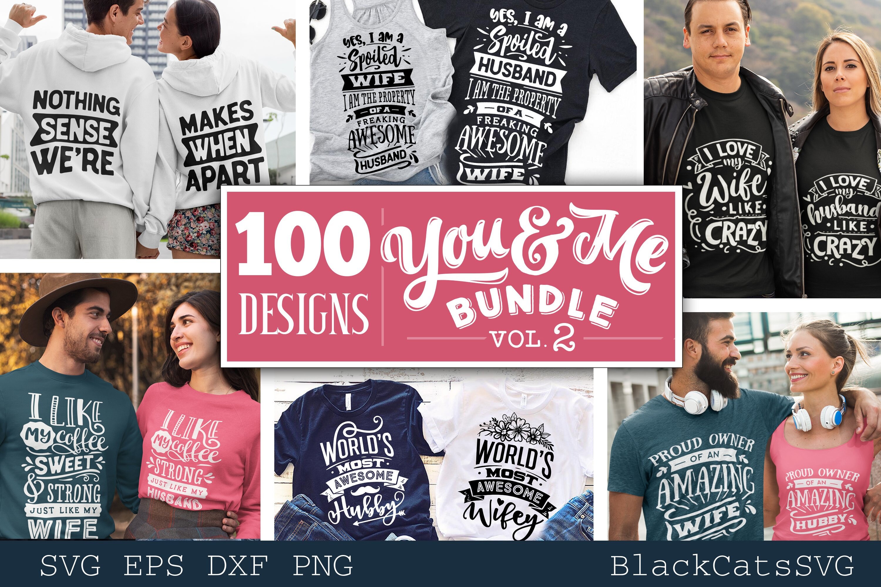 Couple Matching Outfits SVG Bundle 100 Designs Vol 2 - Etsy