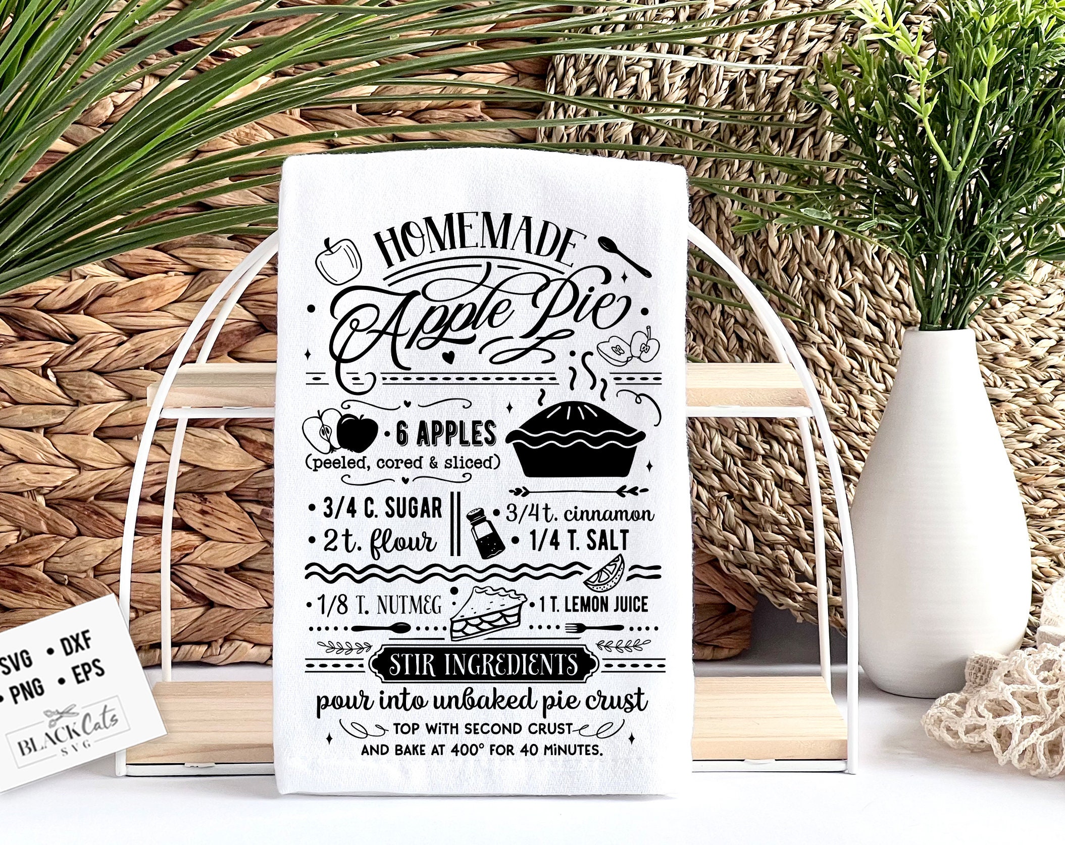 Apple Pie Recipe Svg, Homemade Apple Pie Svg, Fall Recipe Svg, Autumn ...