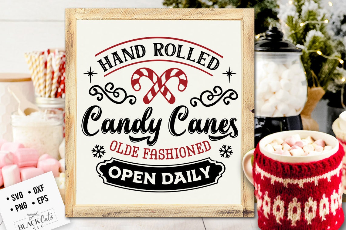 Hand Rolled Candy Canes Svg, Candy Canes Poster Svg, Farmhouse ...