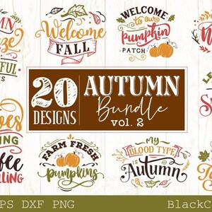 Autumn SVG Bundle 20 Designs Fall and Pumpkins SVG Bundle - Etsy