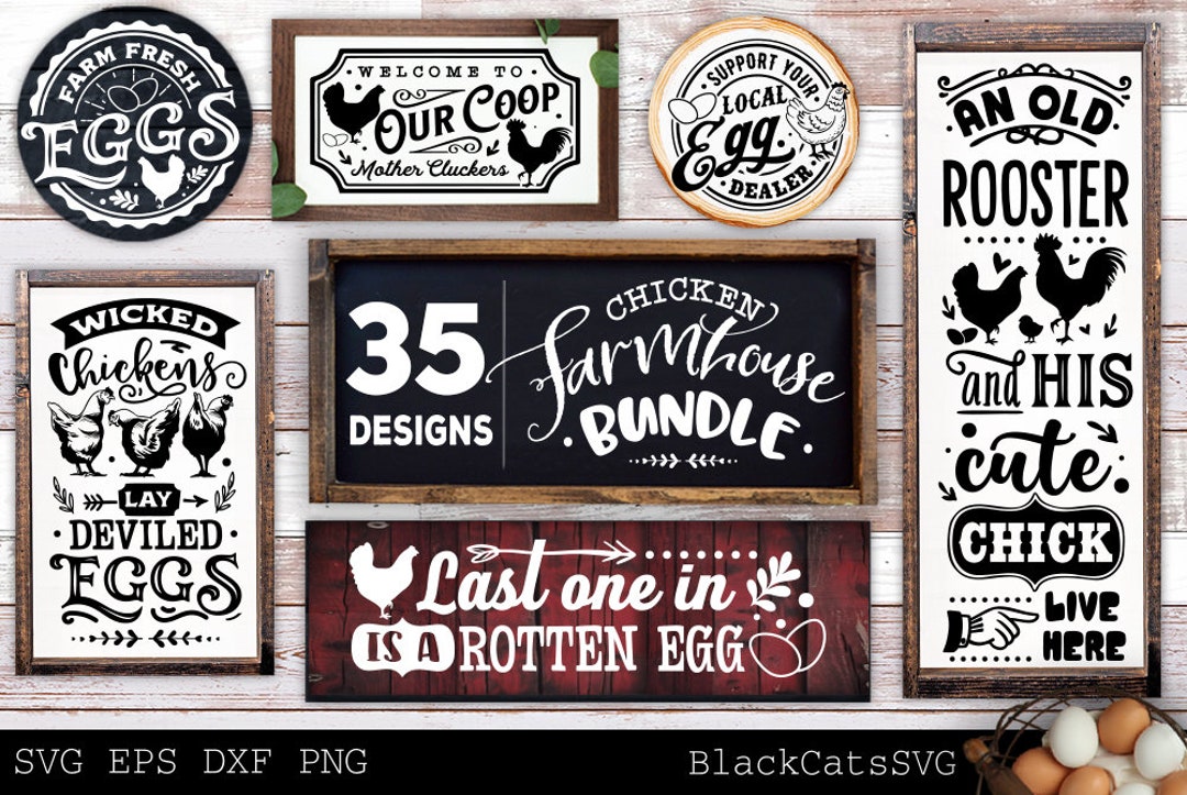 Chicken Farmhouse Svg Bundle, Funny Chicken Bundle Svg, Farmhouse ...