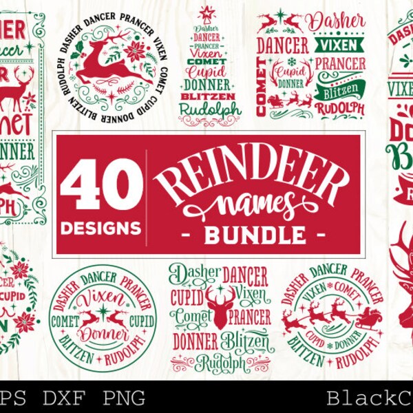 Reindeer Names Svg - Etsy
