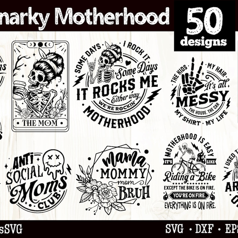 Snarky Motherhood Skull - Etsy