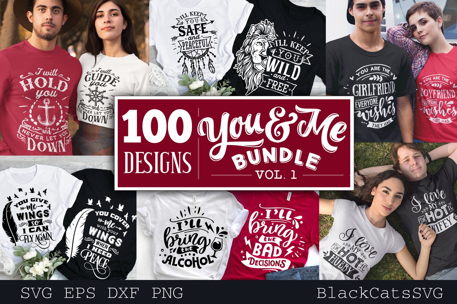 Couple Matching Outfits SVG Bundle 100 Designs Vol 1 - Etsy