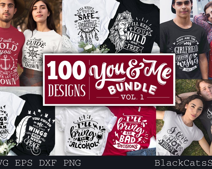 Couple Matching Outfits SVG Bundle 100 Designs Vol 1 - Etsy