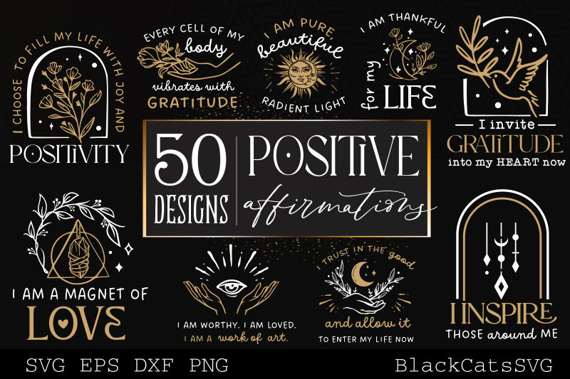 Positive Affirmations Bundle SVG 50 Designs - Etsy