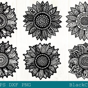 Sunflower Zentangle Bundle SVG - Etsy
