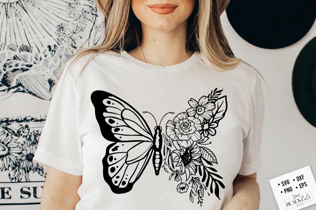 Floral Butterfly Svg, Floral Butterfly Cut File Svg, Floral Butterfly ...