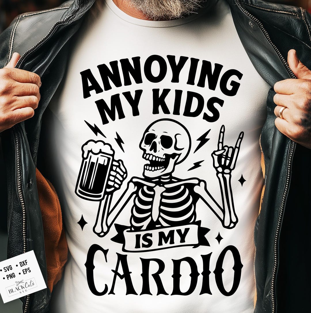 Annoying My Kids Svg, Peace Sign Skeleton Svg, Funny Father Quote Svg ...