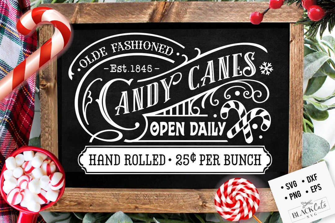 Candy Canes Svg Candy Canes Poster Svg Farmhouse Christmas Svg