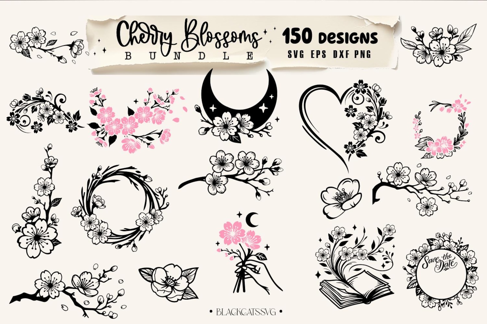 Cherry Blossom Bundle Svg, Cherry Blossom SVG, Cherry Tree Svg, Cherry ...