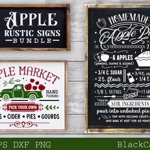 Apple Rustic Sign Svg, Rustic Fall Bundle Svg, Apple Bundle Svg, Rustic ...