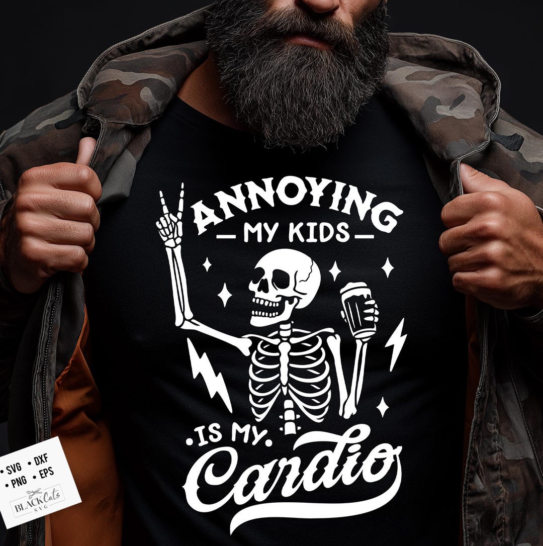 Annoying My Kids Svg, Peace Sign Skeleton Svg, Funny Father Quote Svg ...