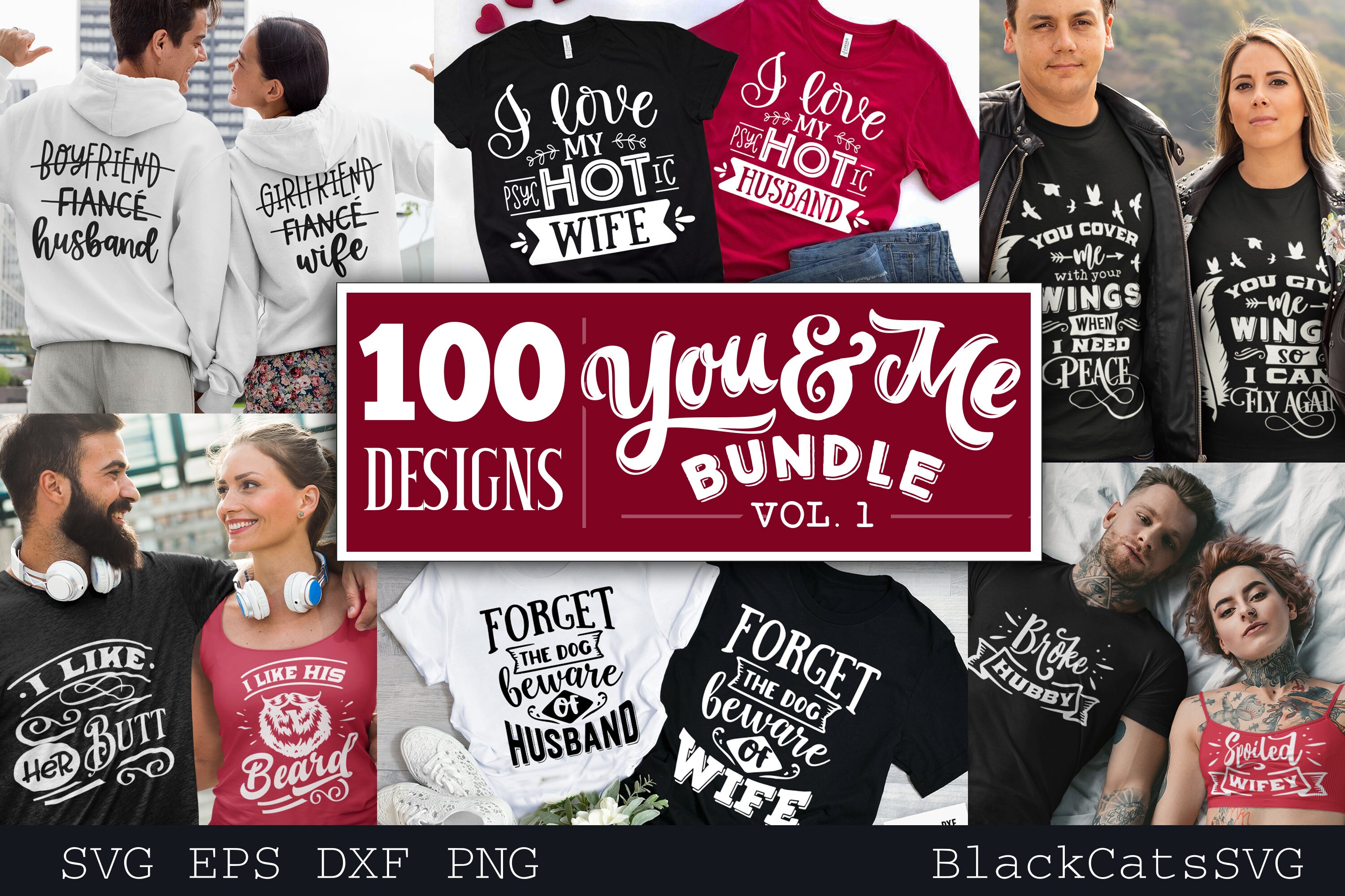 Couple Matching Outfits SVG Bundle 100 Designs Vol 1 - Etsy