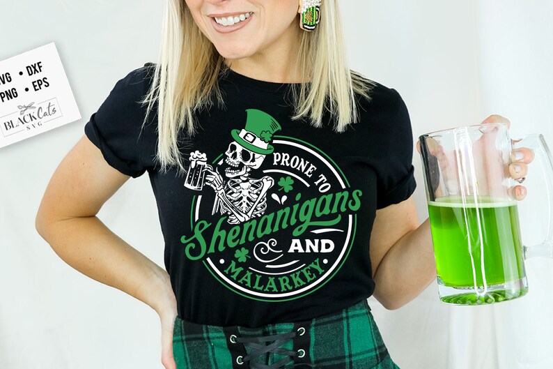 Prone to Shenanigans and Malarkey SVG, Happy St Patrick's Day Svg, St ...