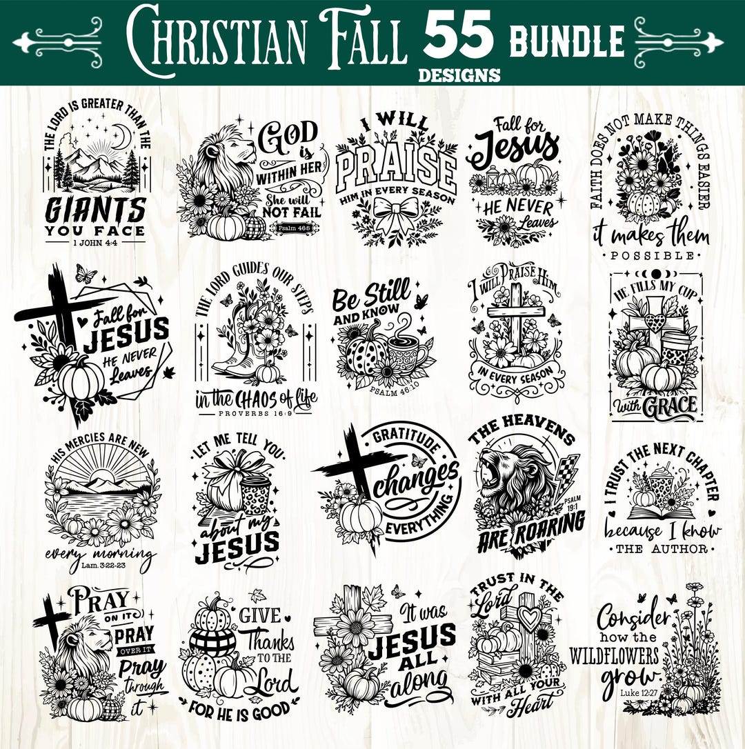 Christian Fall SVG Bundle, Bible Verse Svg Bundle, Autumn Faith Bundle ...