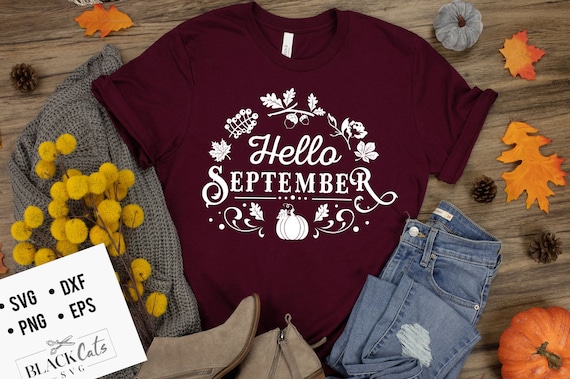 Hello September Svg Autumn Svg Fall Svg Autumn Svg Design - Etsy