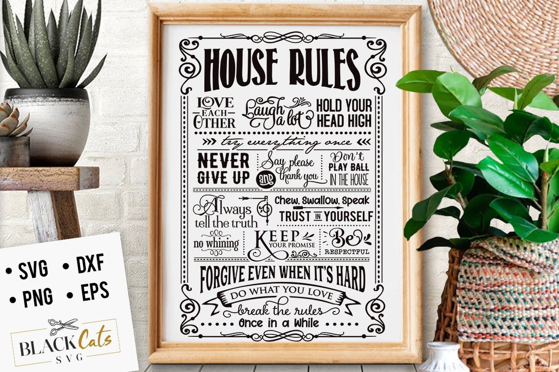House Rules SVG, House Rules Poster Svg, Welcome to Our House Svg ...