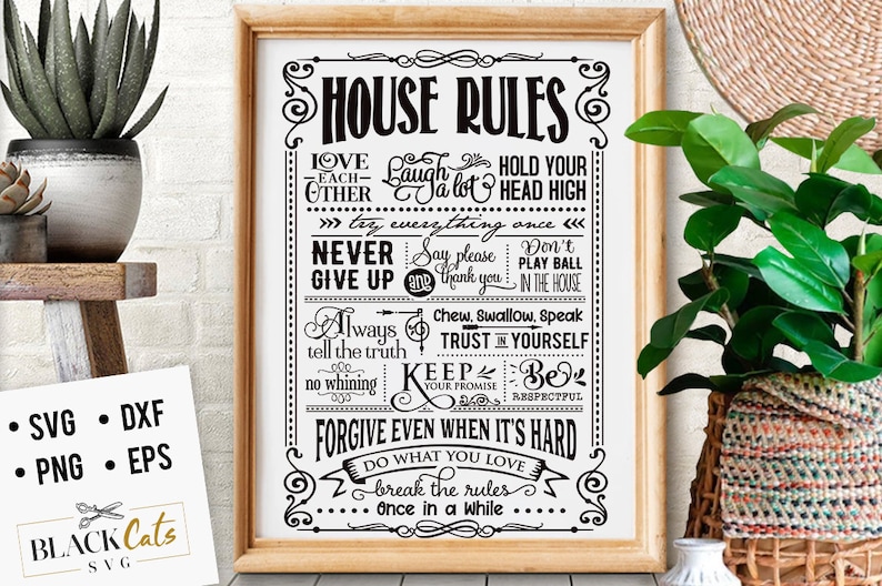House Rules SVG House Rules Poster Svg Welcome to Our House - Etsy