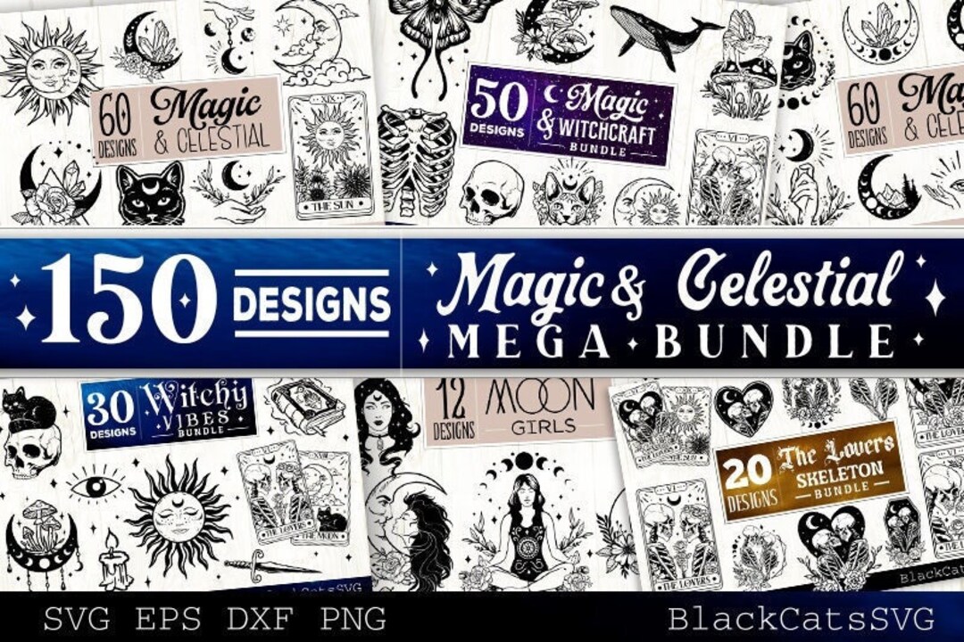 Magic 150 Designs Mega Bundle Magic and Celestial SVG Bundle - Etsy