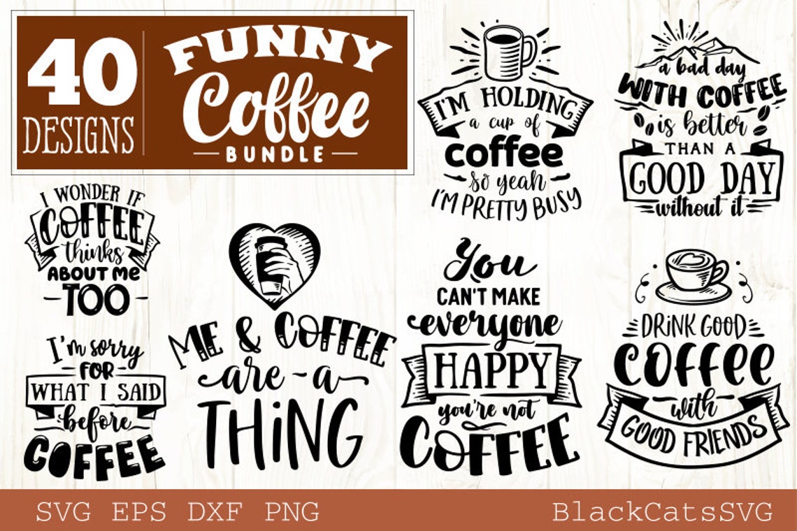 Funny Coffee Bundle SVG 40 Designs - Etsy