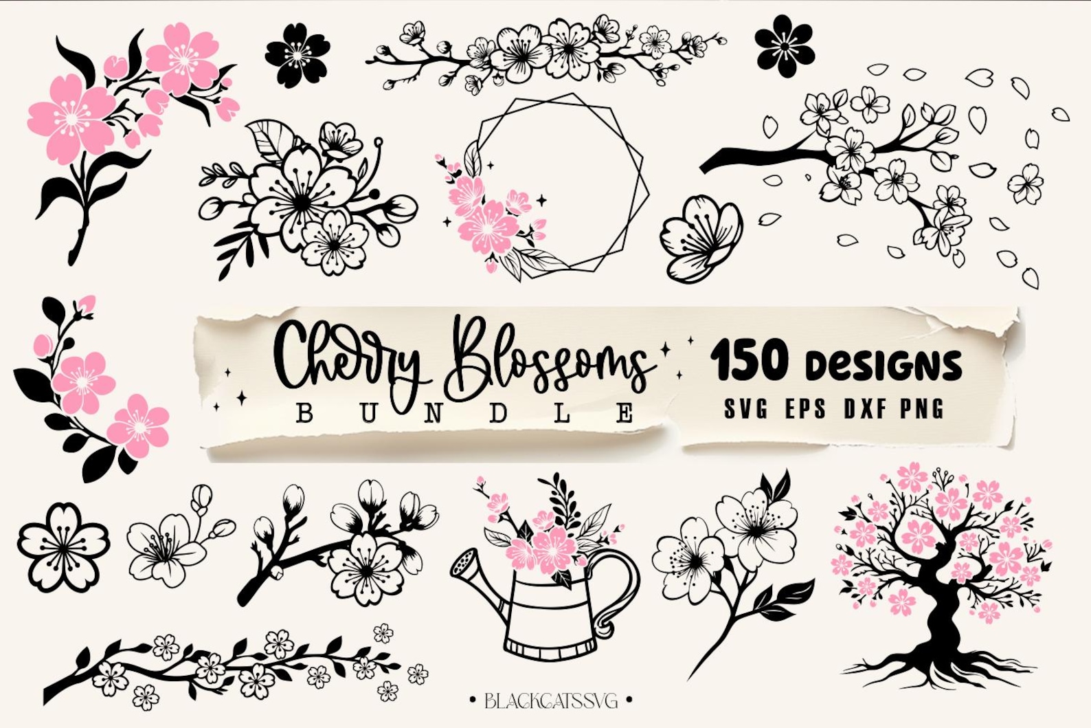 Cherry Blossom Bundle Svg, Cherry Blossom SVG, Cherry Tree Svg, Cherry ...