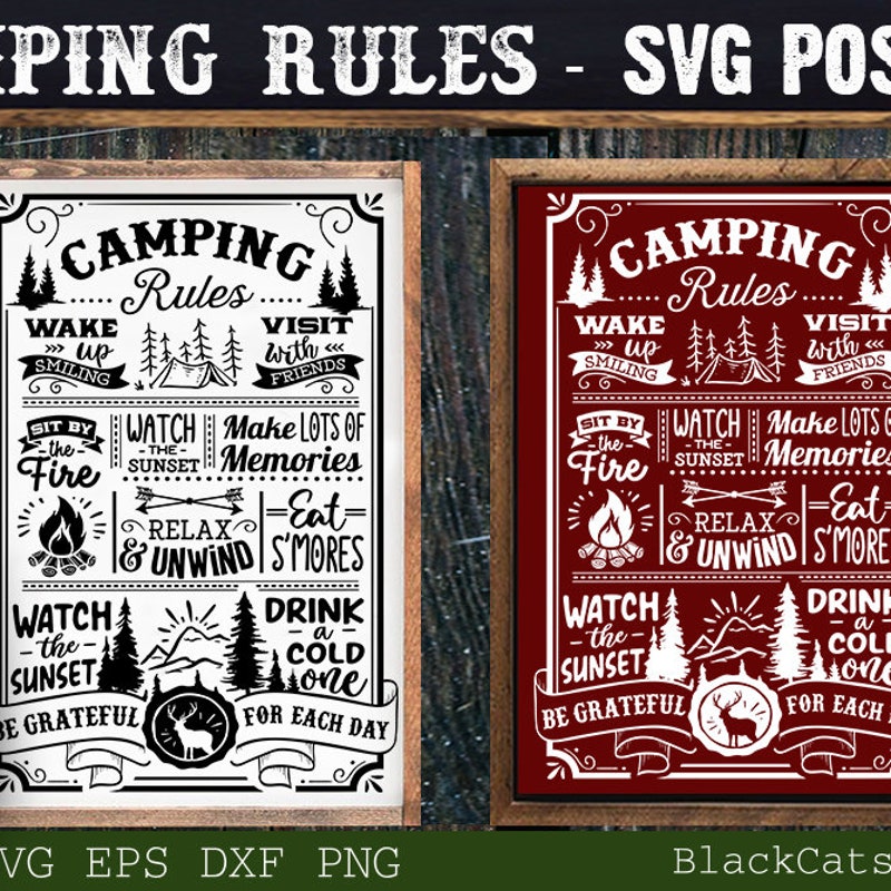 Camping Rules Svg - Etsy