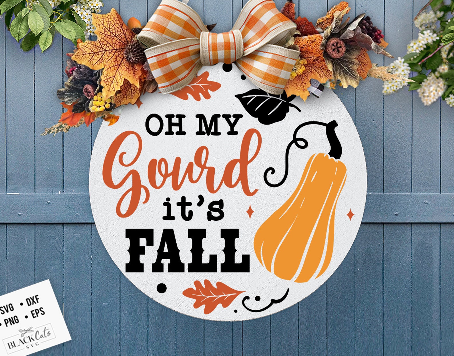 Oh My Gourd It's Fall Door Hanger Svg Fall Door Hanger SVG, Gourd Svg ...
