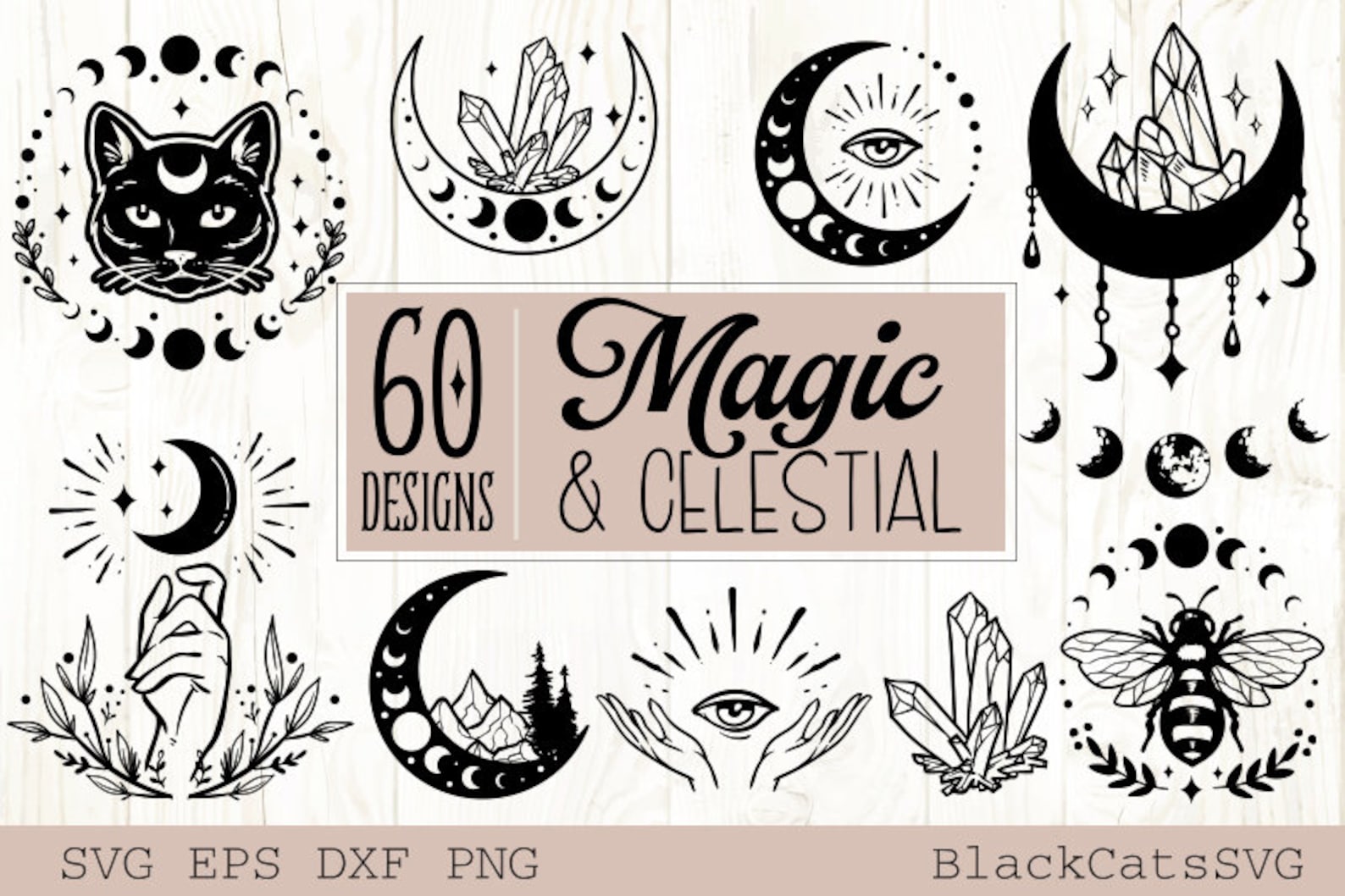 Magic and Celestial SVG Bundle 60 Designs - Etsy