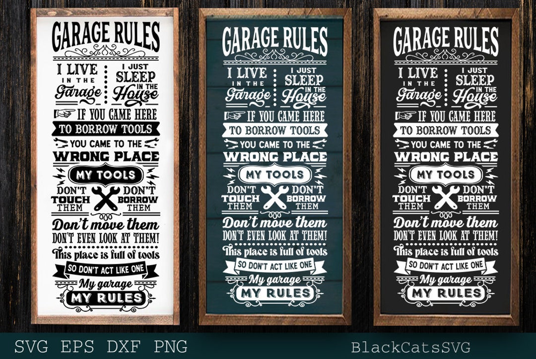 Garage Rules Svg, Garage Rules Poster Svg, Garage Svg, Dads Garage Svg ...