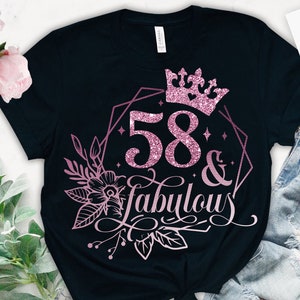 58 and Fabulous SVG, 58th Birthday, 58 Fabulous Cut File, 58th Birthday ...