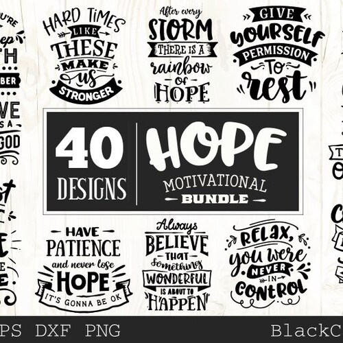 Hope Motivational Bundle SVG Bundle 40 Designs - Etsy