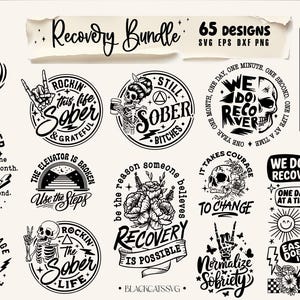 Recovery Bundle 65 Designs SVG, Sobriety Svg, Addiction Recovery Svg ...