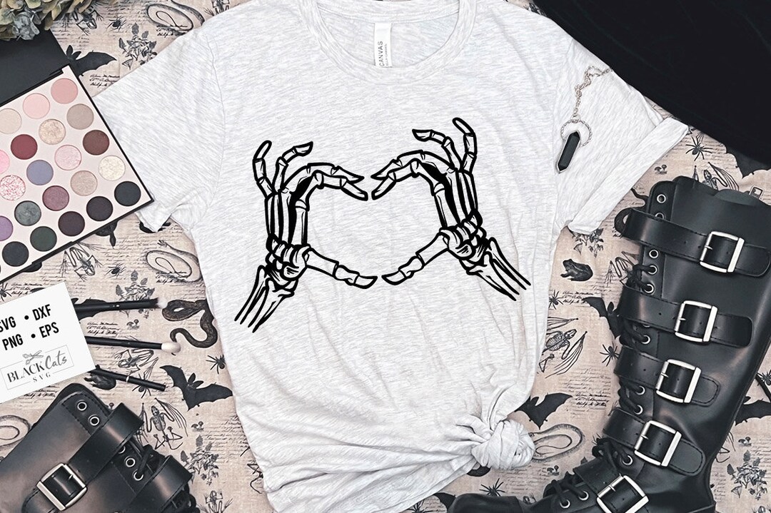 Skeleton Hands Making Heart SVG, Skeleton Valentines Day Svg, Skeleton ...