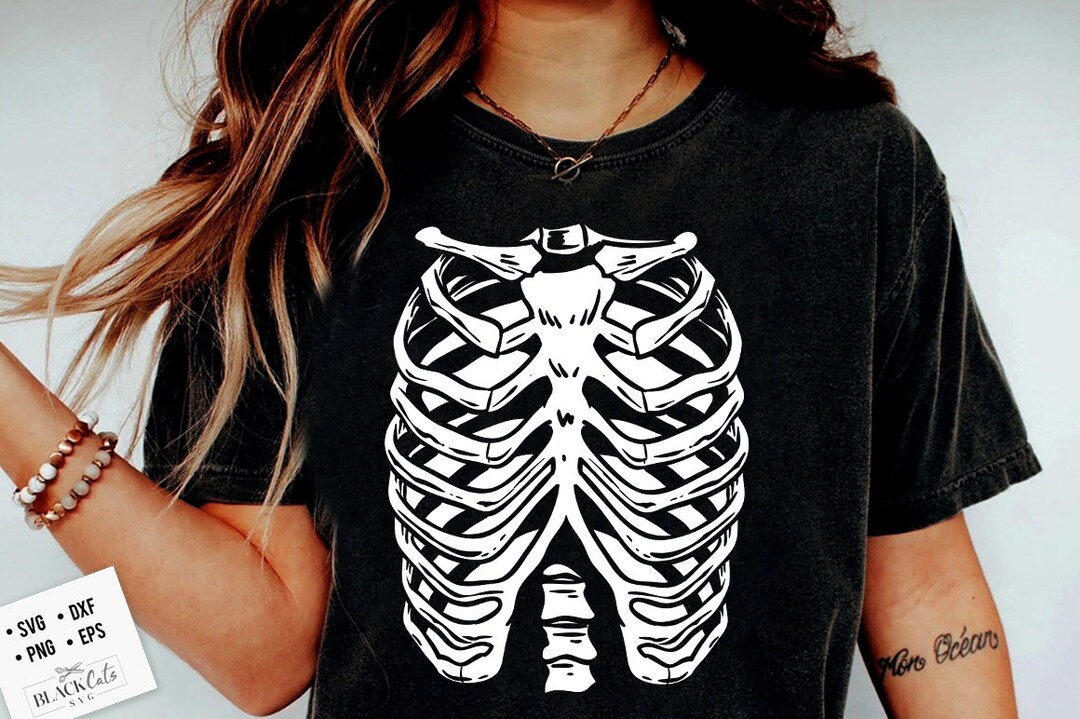 Floral Rib Cage SVG, Rib Cage Svg, Skeleton Valentine's Day SVG, Rib ...