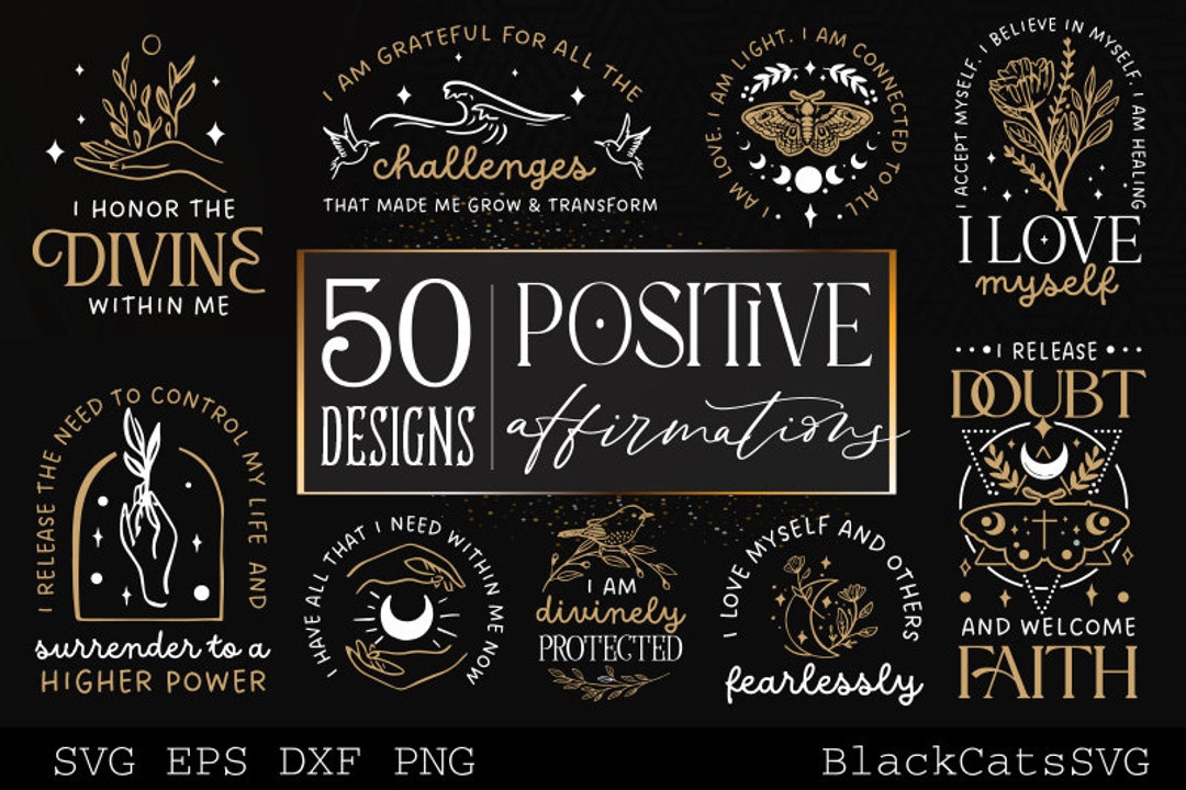 Positive Affirmations Bundle SVG 50 Designs - Etsy