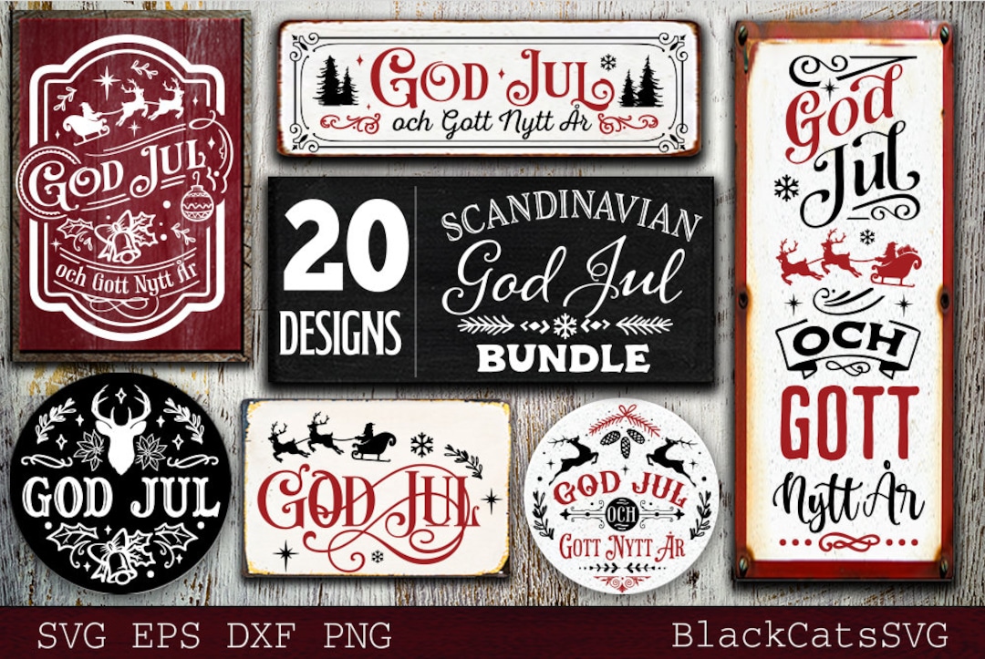 Scandinavian Christmas Svg, God Jul Christmas Svg, Norwegian Folk ...