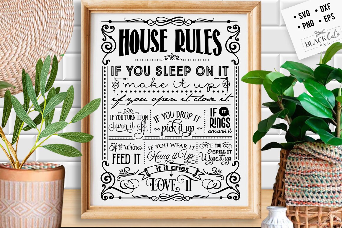 House Rules SVG House Rules Poster Svg Welcome to Our House | Etsy Canada