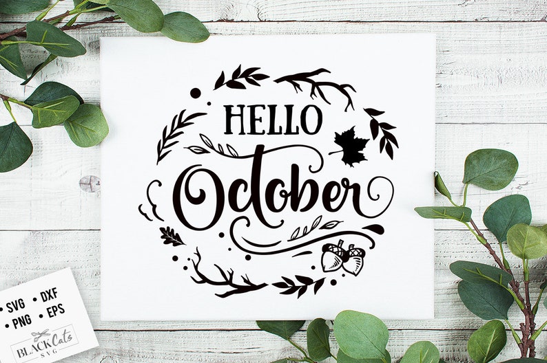 Hello October Svg October Svg Autumn Svg Fall Svg Autumn - Etsy