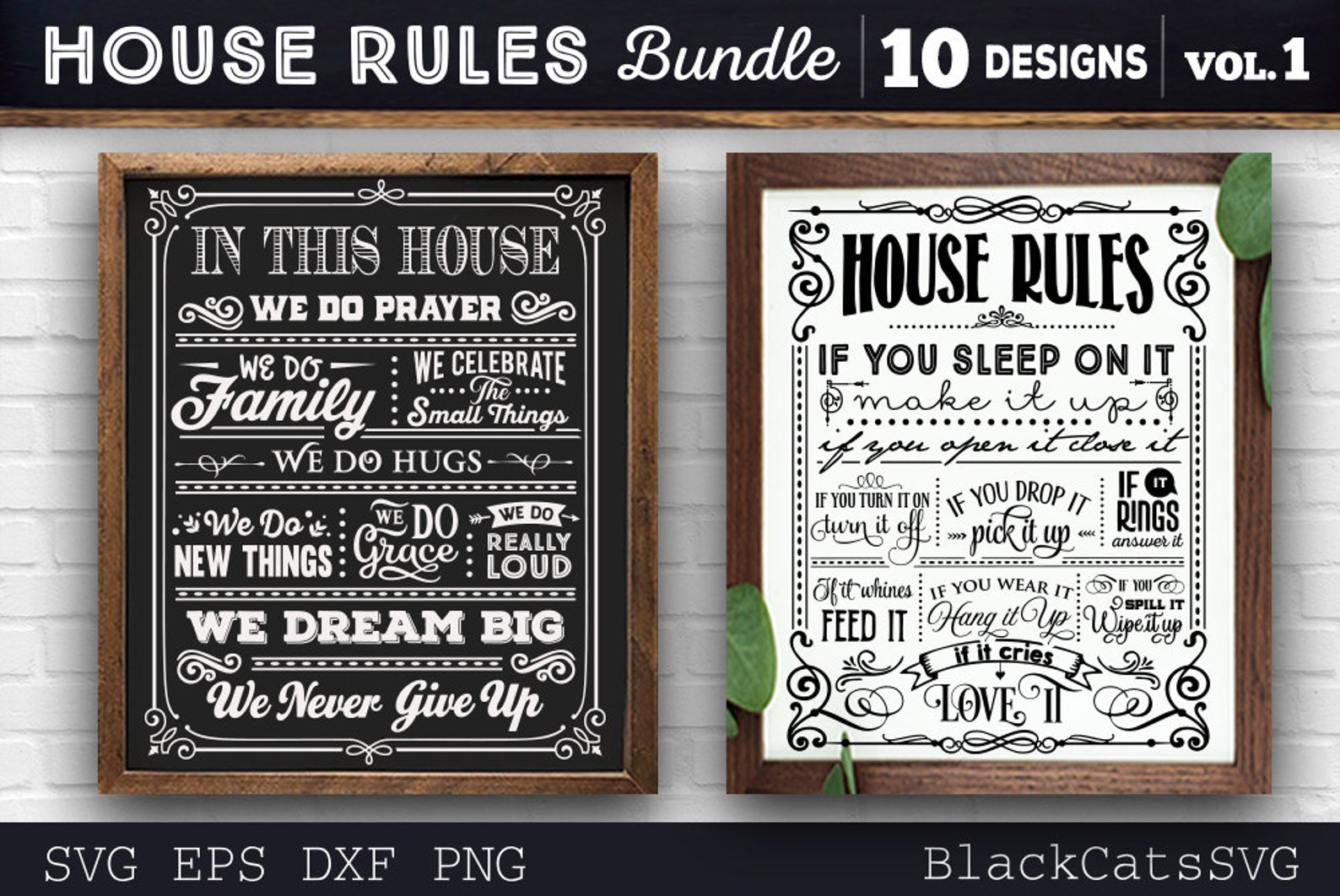 House Rules Bundle SVG 10 Designs Vol 1 - Etsy