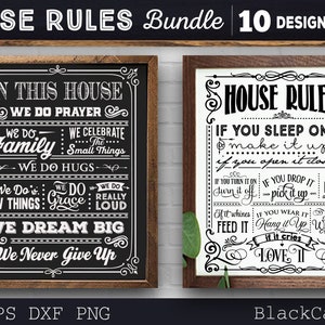 House Rules Bundle SVG 10 Designs Vol 1 - Etsy
