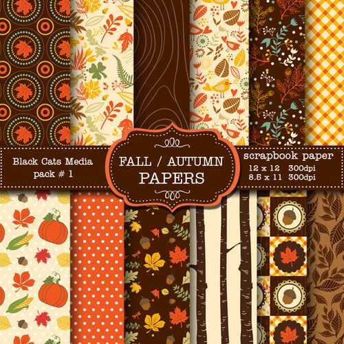 INSTANT DOWNLOAD Fall Digital Papers - Etsy
