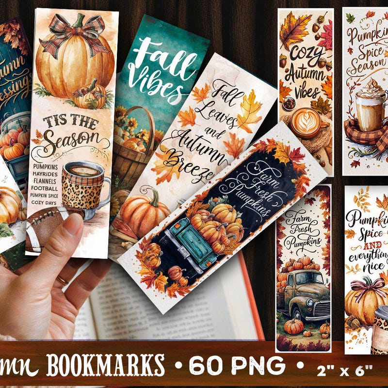 Fall Bookmarks - Etsy