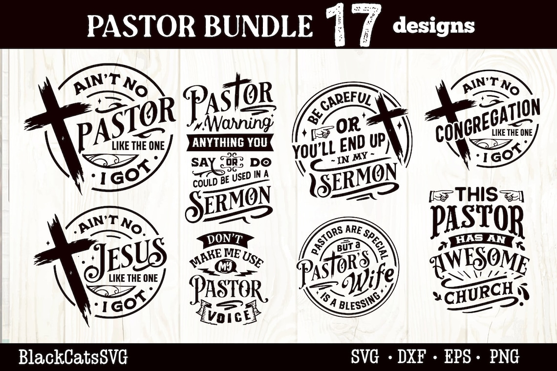 Pastor Bundle SVG, Pastor Svg Bundle, Funny Pastor Svg, Christian ...