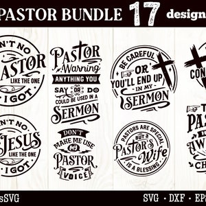 Pastor Bundle SVG, Pastor Svg Bundle, Funny Pastor Svg, Christian ...